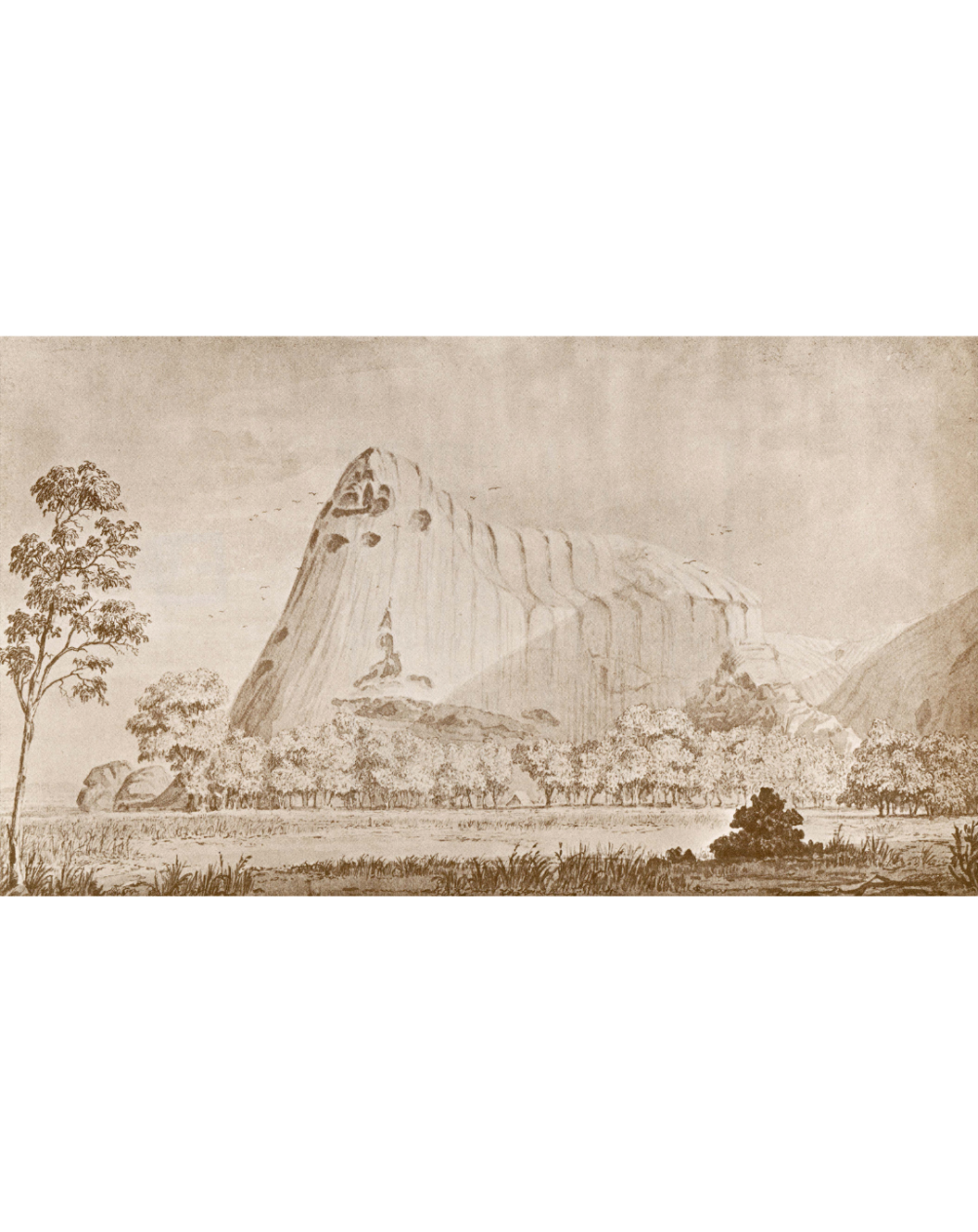 William Gosse’s illustration of Uluru, reached on 19 July 1873. He ...